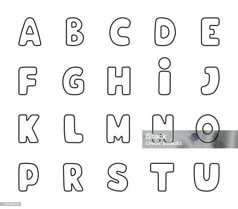 타이포그래피 스타일의 귀여운 대문자 알파벳 문자 세트 학교 학습 교육 자료 및 창의적인 텍스트 디자인 일러스트레이션 클립 아트 및 귀하의 프로젝트에 적합합니다 0명에 대한