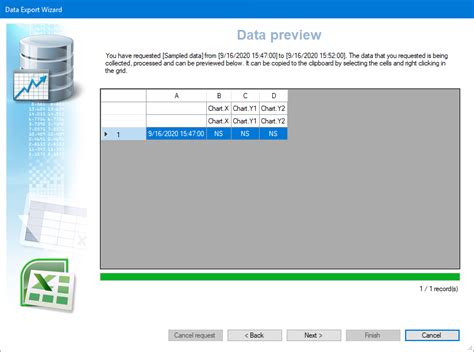 Export Wizard Step 5 Data Preview