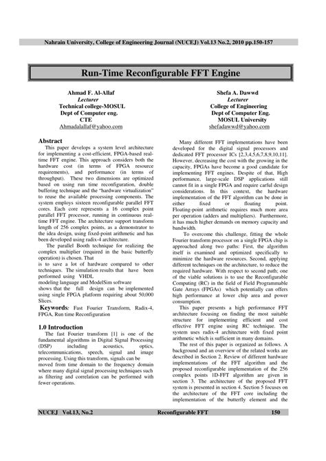 pdf run time reconfigurable fft engine
