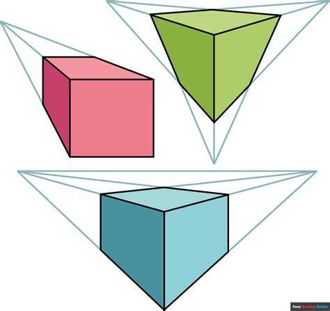 How To Draw A Cube In Different Perspectives Really Easy Drawing Tutorial