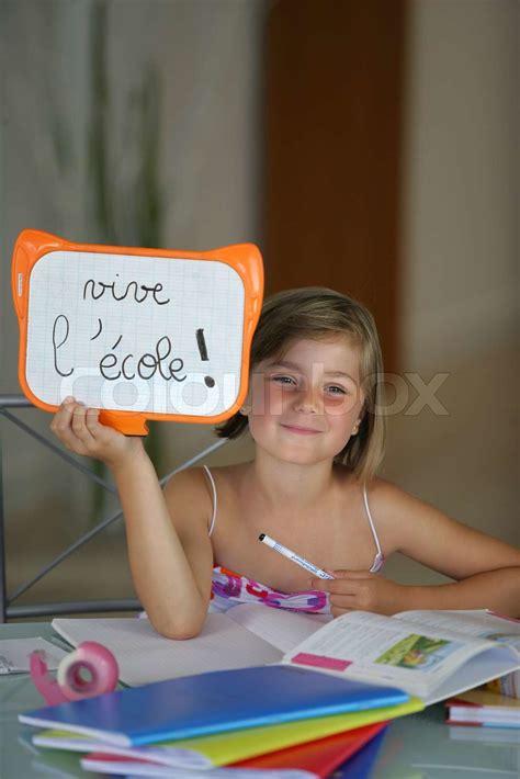 French Schoolgirl Stock Image Colourbox