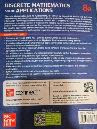 Discrete Mathematics And Its Applications 8th Ed Book By Kenneth H Rosen At Rs 330 मैथमैटिकल