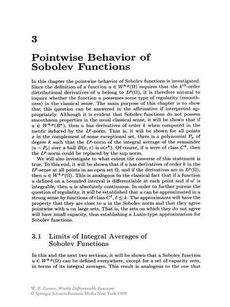 Weakly Differentiable Functions Volume 120 Pointwise Behavior Of