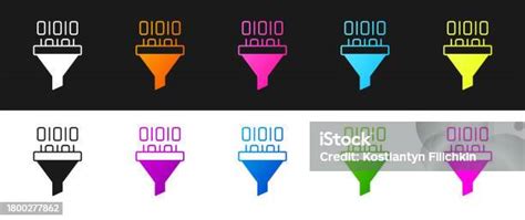 흑백 배경에서 격리된 바이너리 코드 아이콘을 설정합니다 벡터 0에 대한 스톡 벡터 아트 및 기타 이미지 0 1 가상현실 Istock