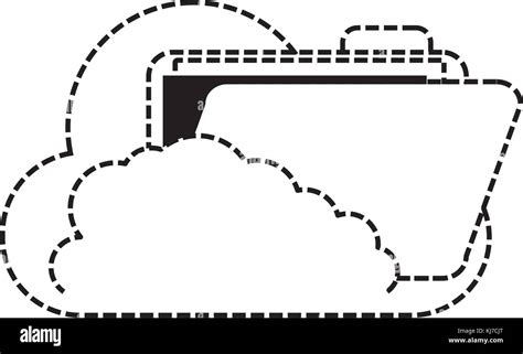 Cloud With Document Folder Icon Over White Background Vector Illustration Stock Vector Image