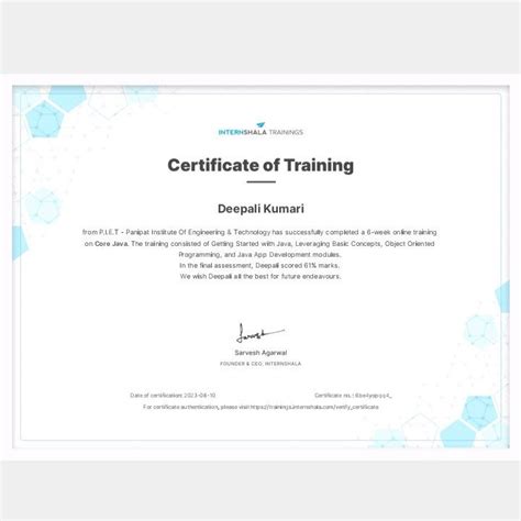 Deepali Kumari On Linkedin Javacore Internshalatrainings Internshala