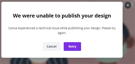 canva integration successful but error on publish cms features and
