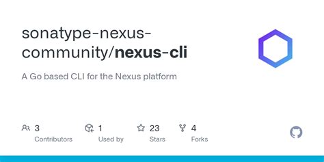 GitHub Sonatype Nexus Community Nexus Cli A Go Based CLI For The Nexus Platform
