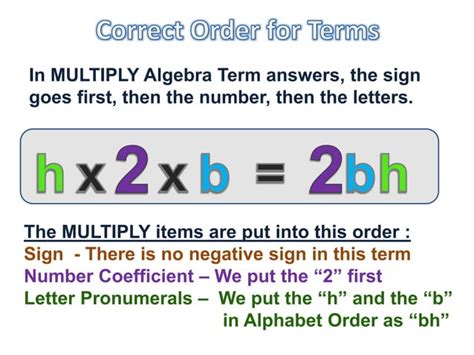Algebra Coefficients Pronumerals Ppt