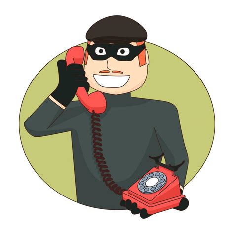Scammer Is Holding A Telephone In His Hand 26373650 Vector Art At Vecteezy