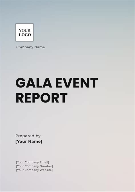 Free Gala Event Report Template To Edit Online