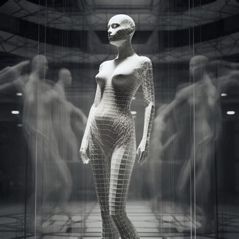 Premium AI Image A Woman With A Robot On The Back Of Her Body