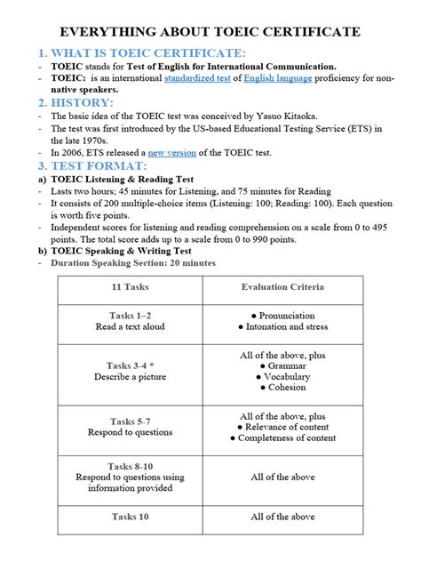 Everything About Toeic Certificate Pdf