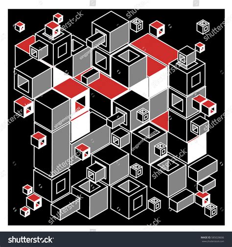 Vector Isometric Cubes Pattern Abstract Wallpaper Stock Vector Royalty