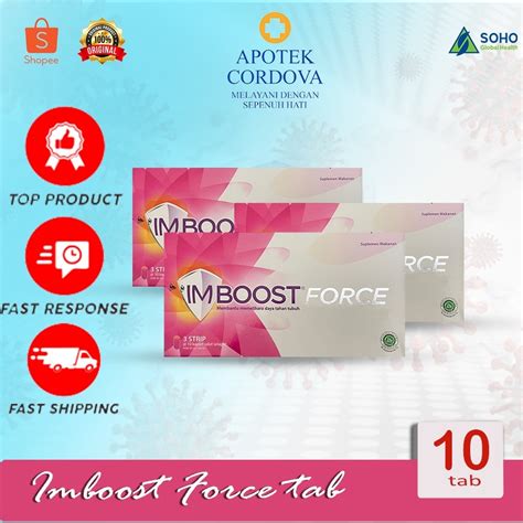 Jual Imboost Force Tab Ukuran 1 Strip 10 Tab Dan 1 Kotak 3 Strip 30 Tab Suplemen Daya