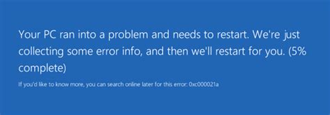 Windows Stop Error XC A Status System Process Terminated Virtual Machines Microsoft