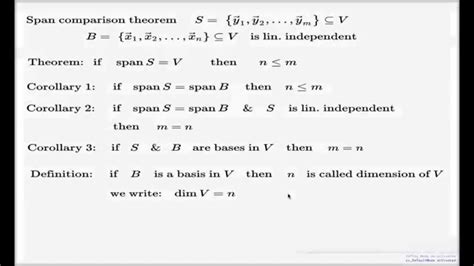 Span Comparison Theorem Youtube