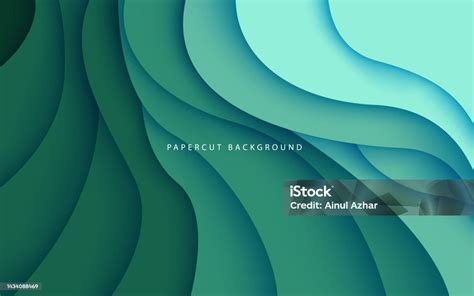 다중 레이어 녹색 색상 텍스처 3d 종이 컷 레이어 그라디언트 벡터 배너 추상 종이 컷 아트 배경 디자인 웹 사이트 템플릿 지형지도 개념 또는 부드러운 종이 접기 종이 컷