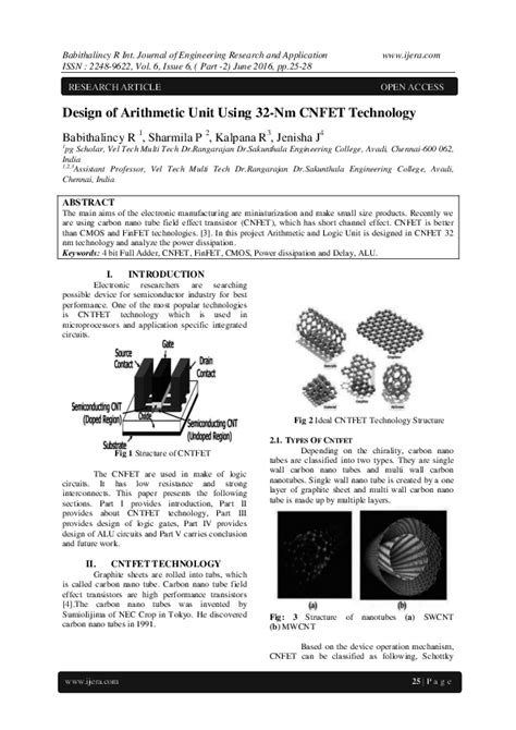 Pdf Design Of Arithmetic Unit Using 32 Nm Cnfet Technology