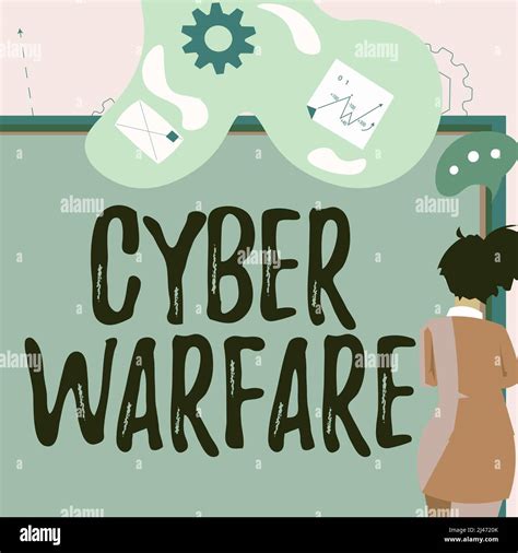 Conceptual Caption Cyber Warfare Business Idea Virtual War Hackers