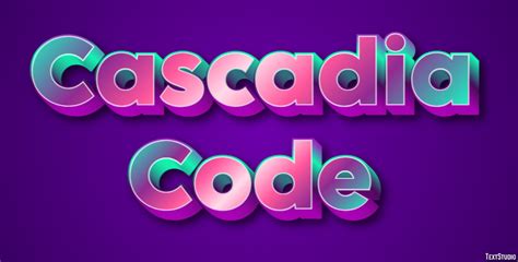 Cascadia Code Text Effect And Logo Design Font