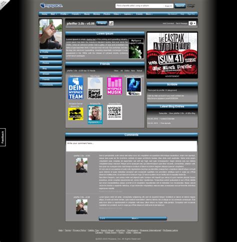Myspace Layout 11 By Pfeifferstylez On Deviantart