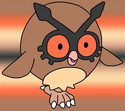 关都163猫头鹰宝可梦，咕咕ホーホー插画图片 Bobopic