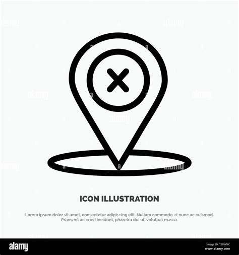 location navigation place delete line icon vector stock vector image