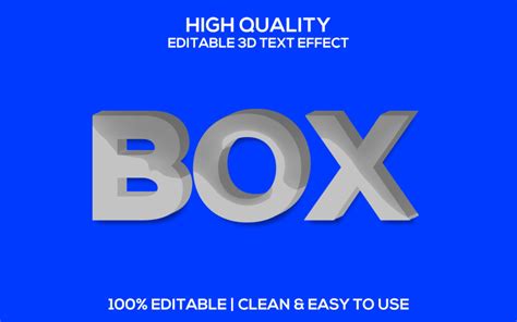 Box 3d Box Text Style Box Editable Psd Text Effect Modern Box Psd