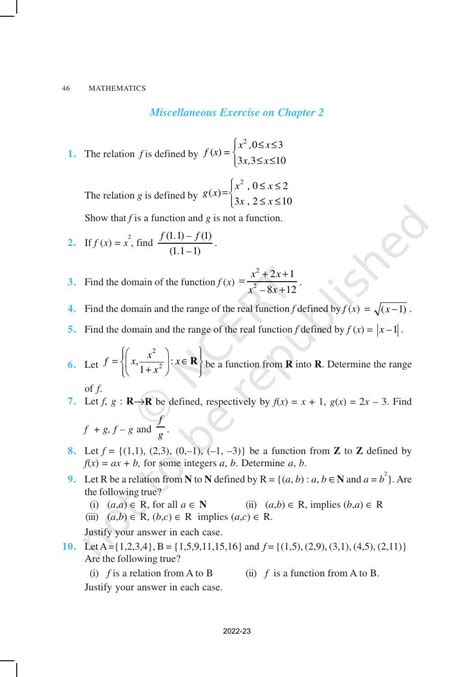Ncert Book For Class 11 Maths Chapter 2 Relations