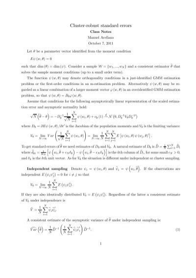 Cluster Robust Standard Errors Cemfi