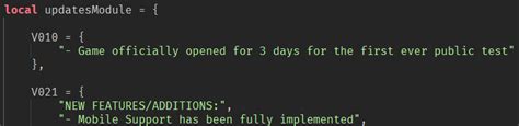 Creating An Update Log With Previous Versions Scripting Support