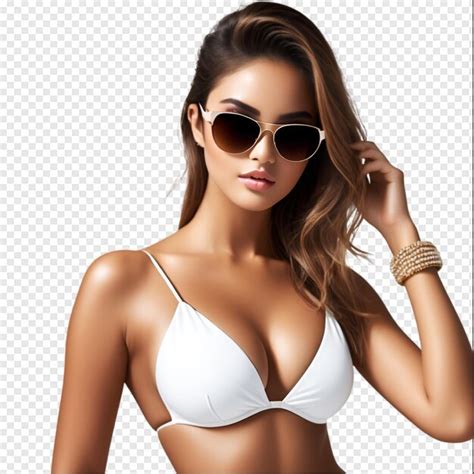 Premium Psd A Woman Wearing A Bikini Top And Sunglasses