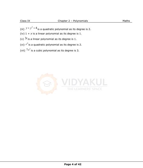 Class Th Math Polynomials NCERT Solution CBSE