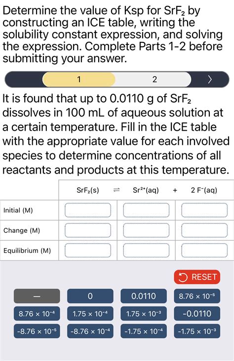 solved determine the value of ksp ﻿for srf2 ﻿by constructing
