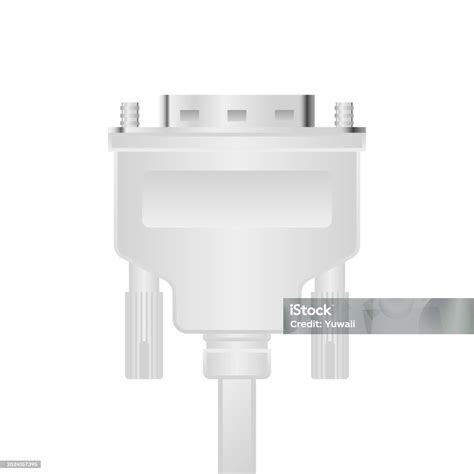 Simple Illustration Of A White Analog Rgb Cable From The Front Stock