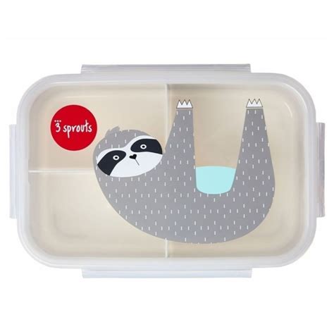 Детска кутия за обяд Sloth сив 3 Sprouts Kulina Bg