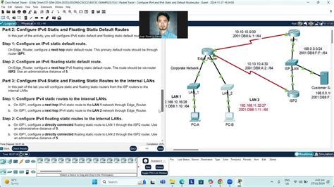 15 6 1 Packet Tracer Configure Ipv4 And Ipv6 Static And Default Routes Youtube