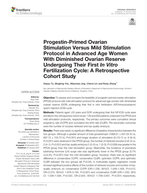 Pdf Progestin Primed Ovarian Stimulation Versus Mild Stimulation