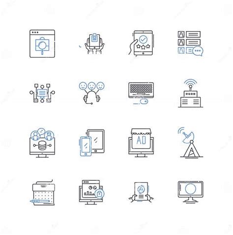 Data Computing Line Icons Collection Analytics Big Data Clustering Dashboards Databases