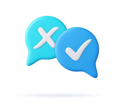 Premium Vector D Speech Bubble Icons With Check Mark