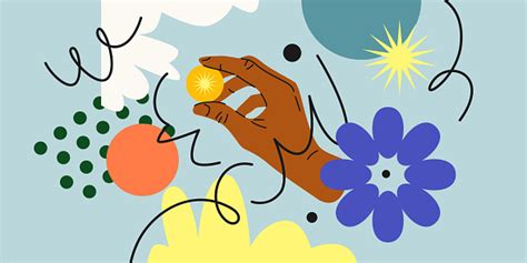 다양한 모양의 현대 기하학적 구성 디자인 그림입니다 사람의 손에는 기하학적 도형이 들어 있습니다 감각 지각에 대한 스톡 벡터 아트 및 기타 이미지 Istock