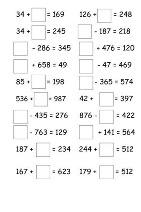 Missing Number Addition And Subtraction Worksheets Artofit