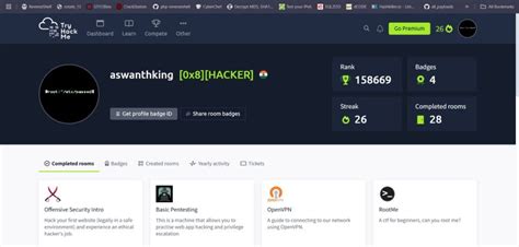 Cybersecurity Tryhackme Hackerrank Ctf Infosec Learningjourney Aswanth Vishnu 14 Comments
