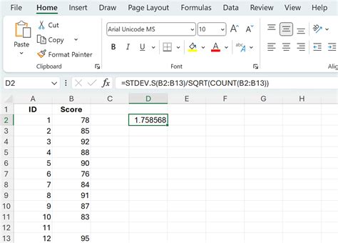 How To Calculate Sem In Excel Askexcel Landing