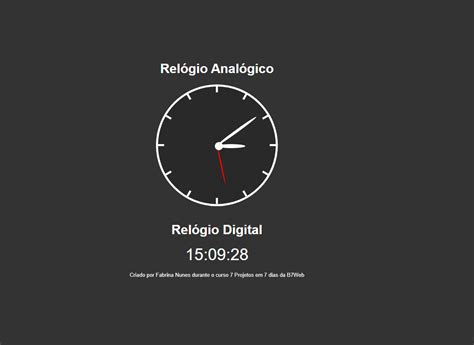 GitHub Fabrinanunes Relogios Analogico Digital Projeto Realizando Durante O Curso Projetos