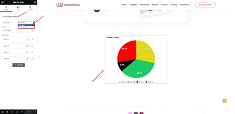 how to use pie chart widget of enter addons enter addons