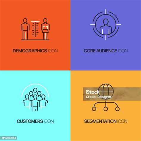 대상 고객 관련 벡터 라인 아이콘입니다 윤곽선 기호 모음 0명에 대한 스톡 벡터 아트 및 기타 이미지 0명 개념 개선 Istock