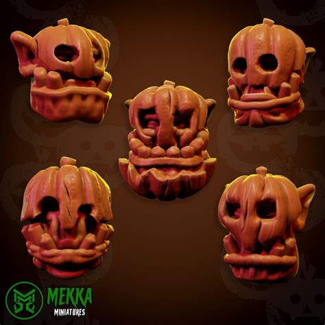 3d Printable Orc Pumpkin Heads By Mekka Miniatures