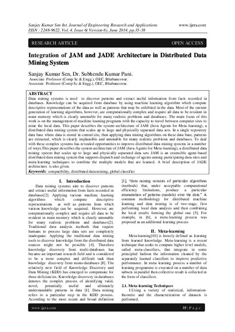 pdf integration of jam and jade architecture in distributed data